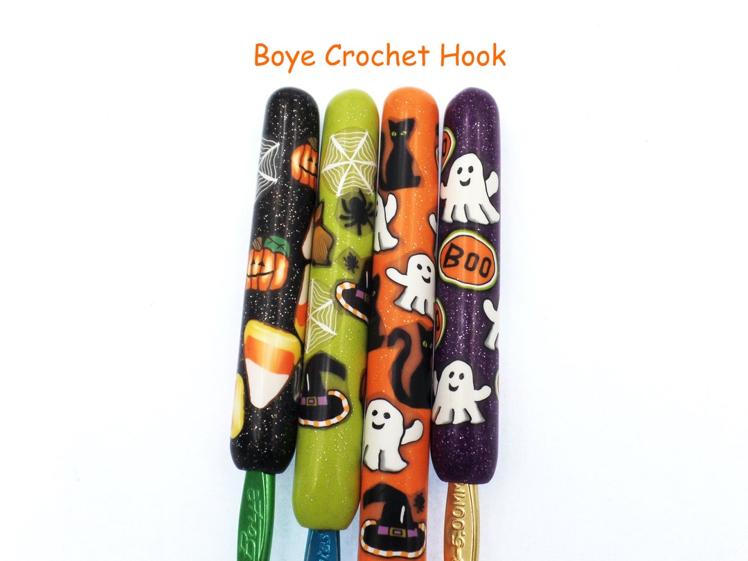 Halloween Crochet Hook, Polymer Clay Covered Boye Crochet Hook, Witches ...