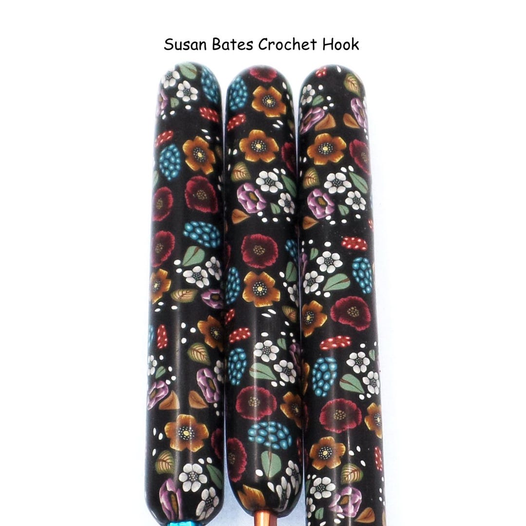 Polymer Clay Floral Crochet Hook, Susan Bates Ergonomic Handle - Etsy