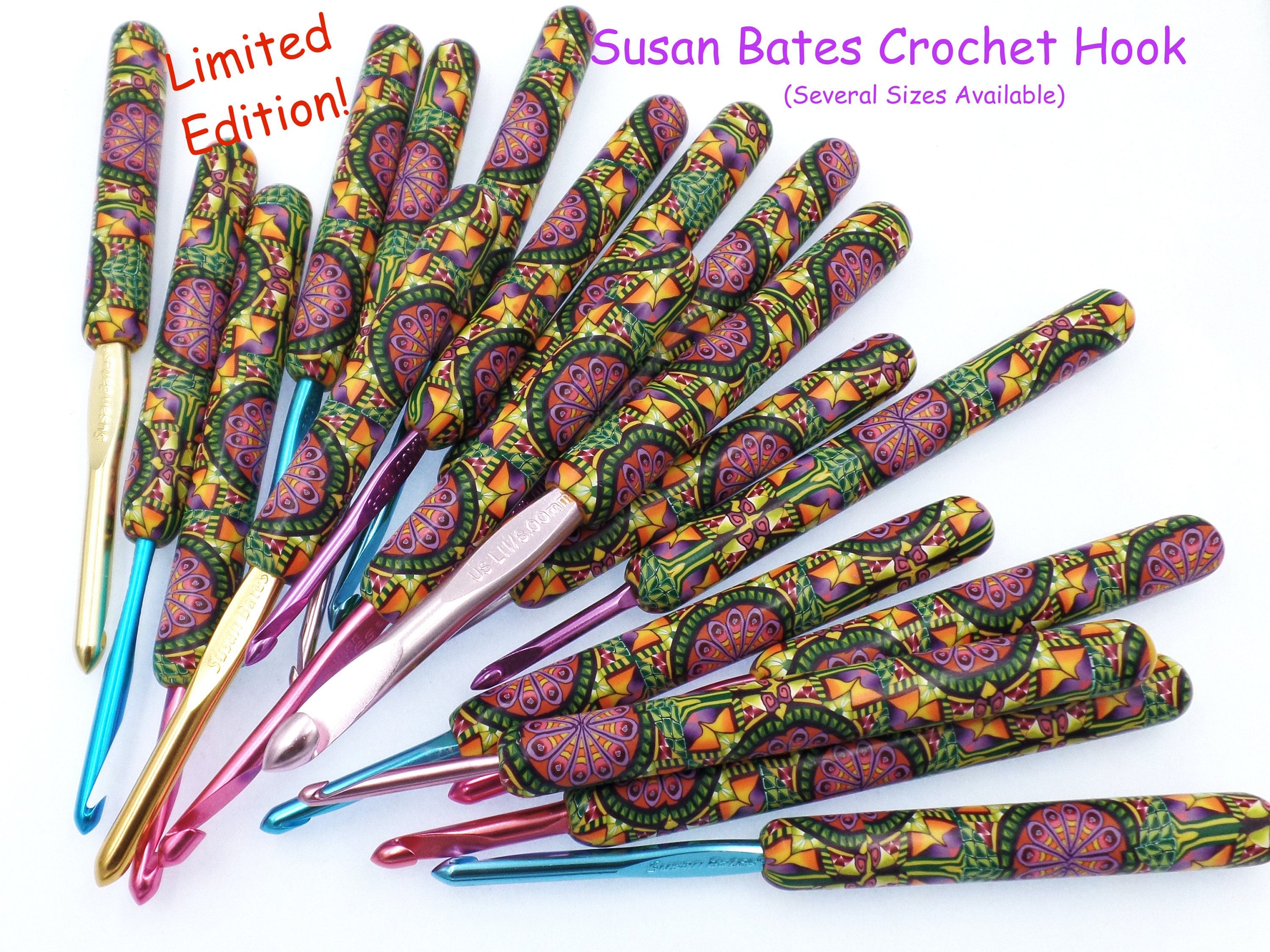 Crochet Hook, Polymer Clay Covered Susan Bates Crochet Hook ...