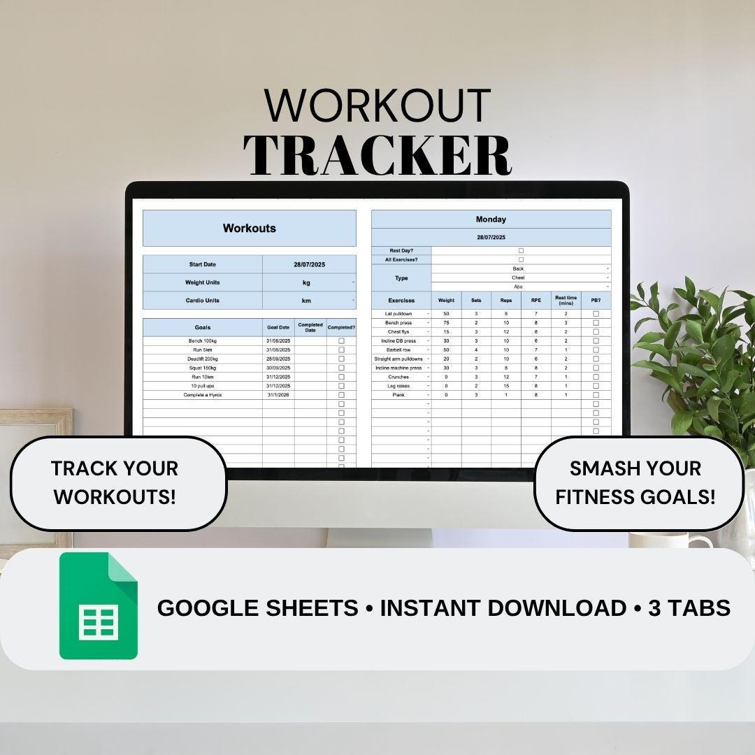Blue Workout Tracker | Fitness Tracker | Gym Planner | Fitness Goals ...