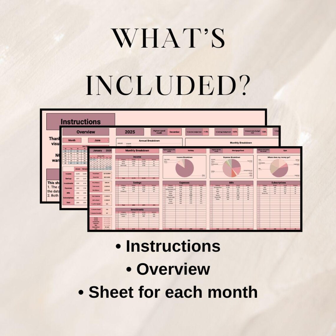 Monthly Budget Planner | Finance Tracker | Paycheck Planner | Budget ...