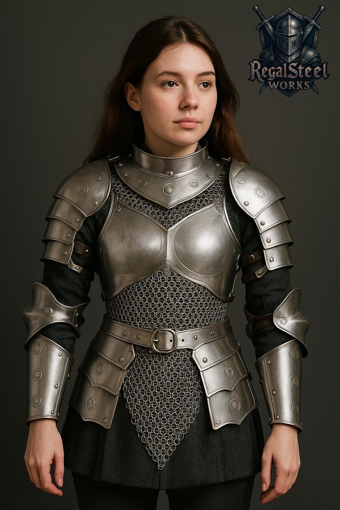 Medieval Lady Knight Steel Half Body Armor Suit - Brave Lady Armor ...