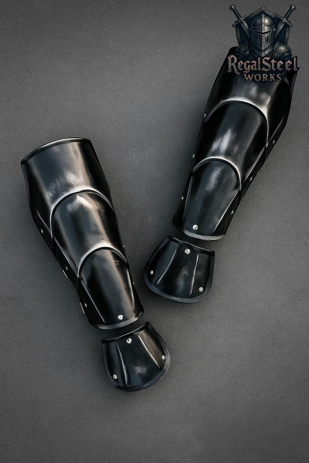 Medieval Knight Blackened Steel Bracers L Pair of Bracers L Larp ...