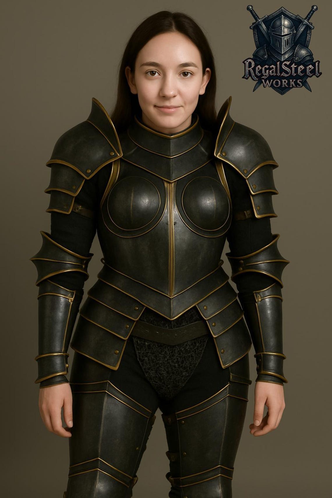 Medieval Lady Knight Steel Half Body Armor Suit - Brave Lady Armor ...