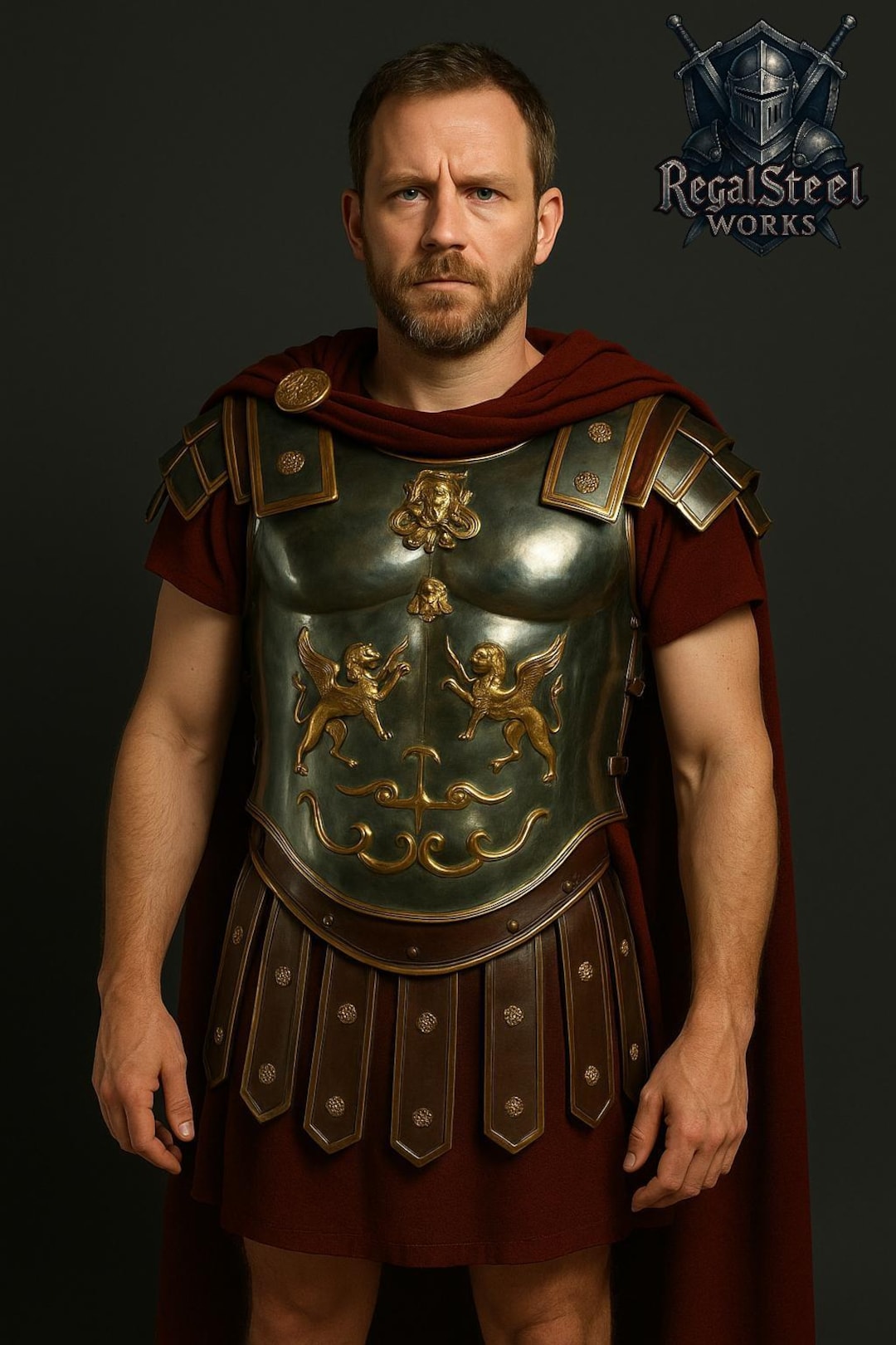 Authentic Leather Roman Gladiator Costume Set – Historical Armor With ...