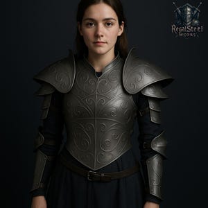 Medieval Knight Steel Corset , Breastplate, Pauldrons W Gorget, Bracers ...