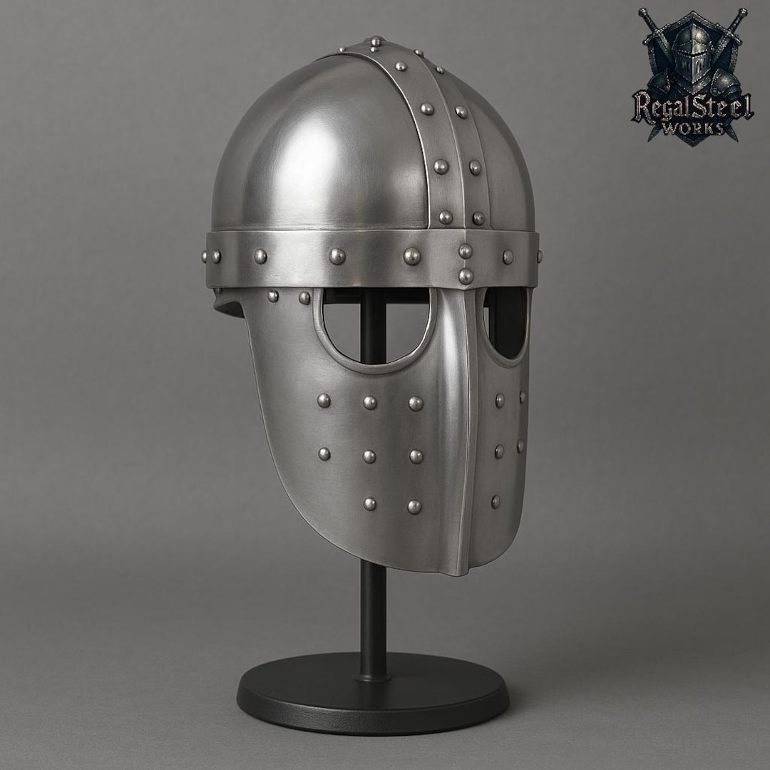 Medieval Viking Spectacle Helmet With Riveted Nose Guard | 18 Gauge ...