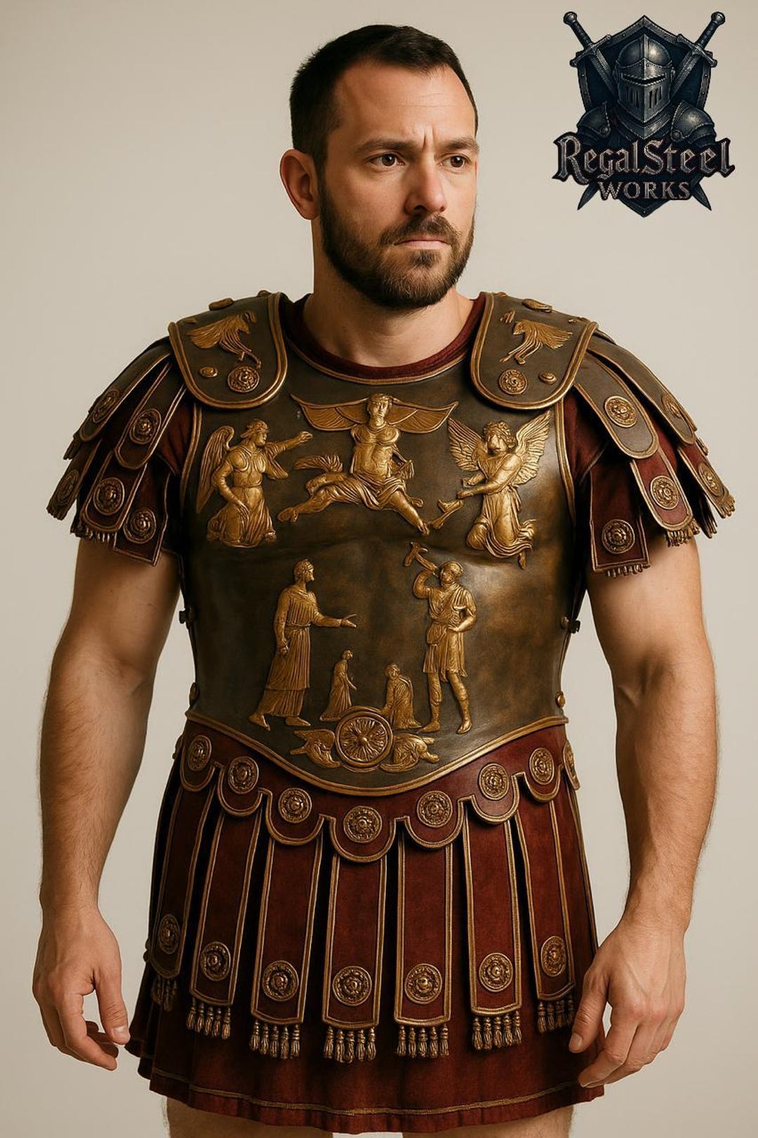 Authentic Roman Cavalry Lorica Musculata Gladiator Leather Cuirass ...