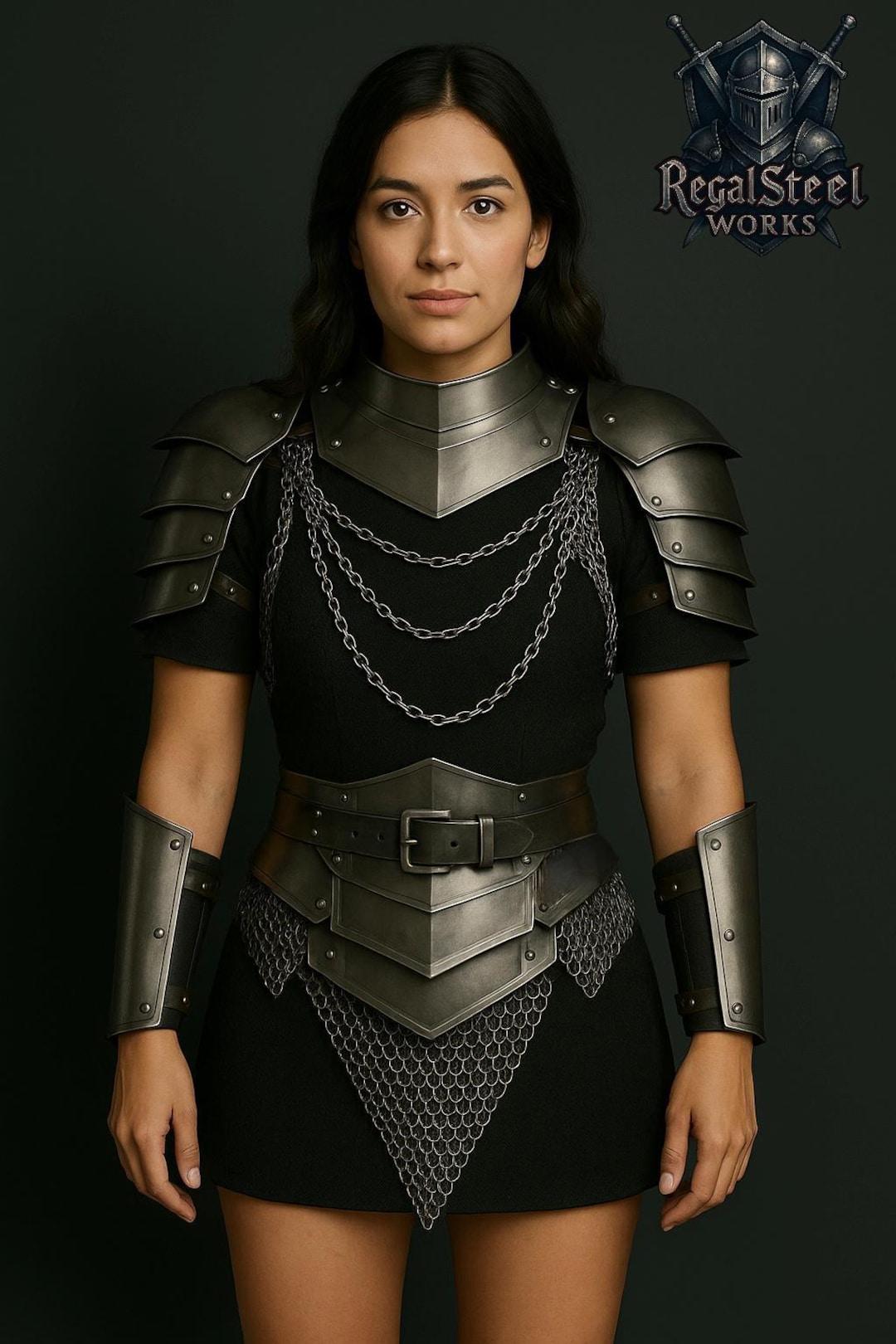 Medieval Lady Knight Armor Set | Steel Pauldrons With Gorget, Bracers ...