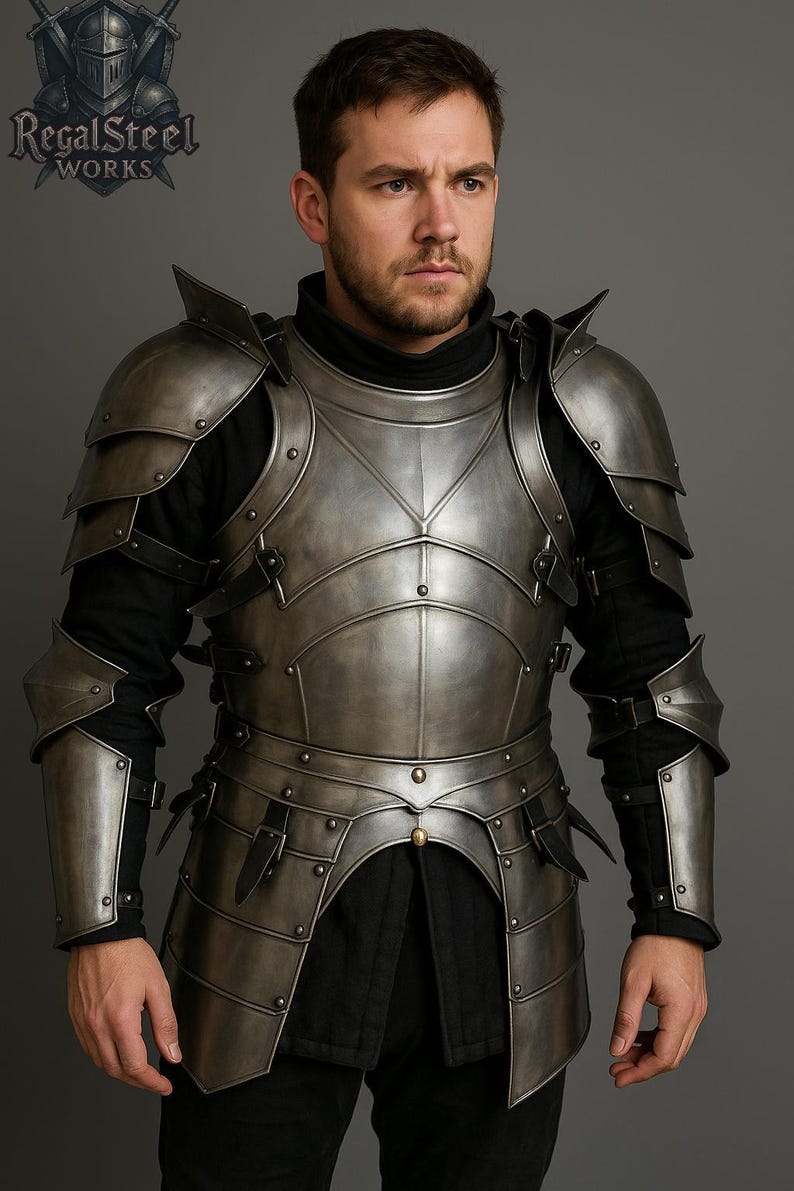 Medieval Knight Steel Half Body Armor Suit- Cuirass With Pauldrons ...