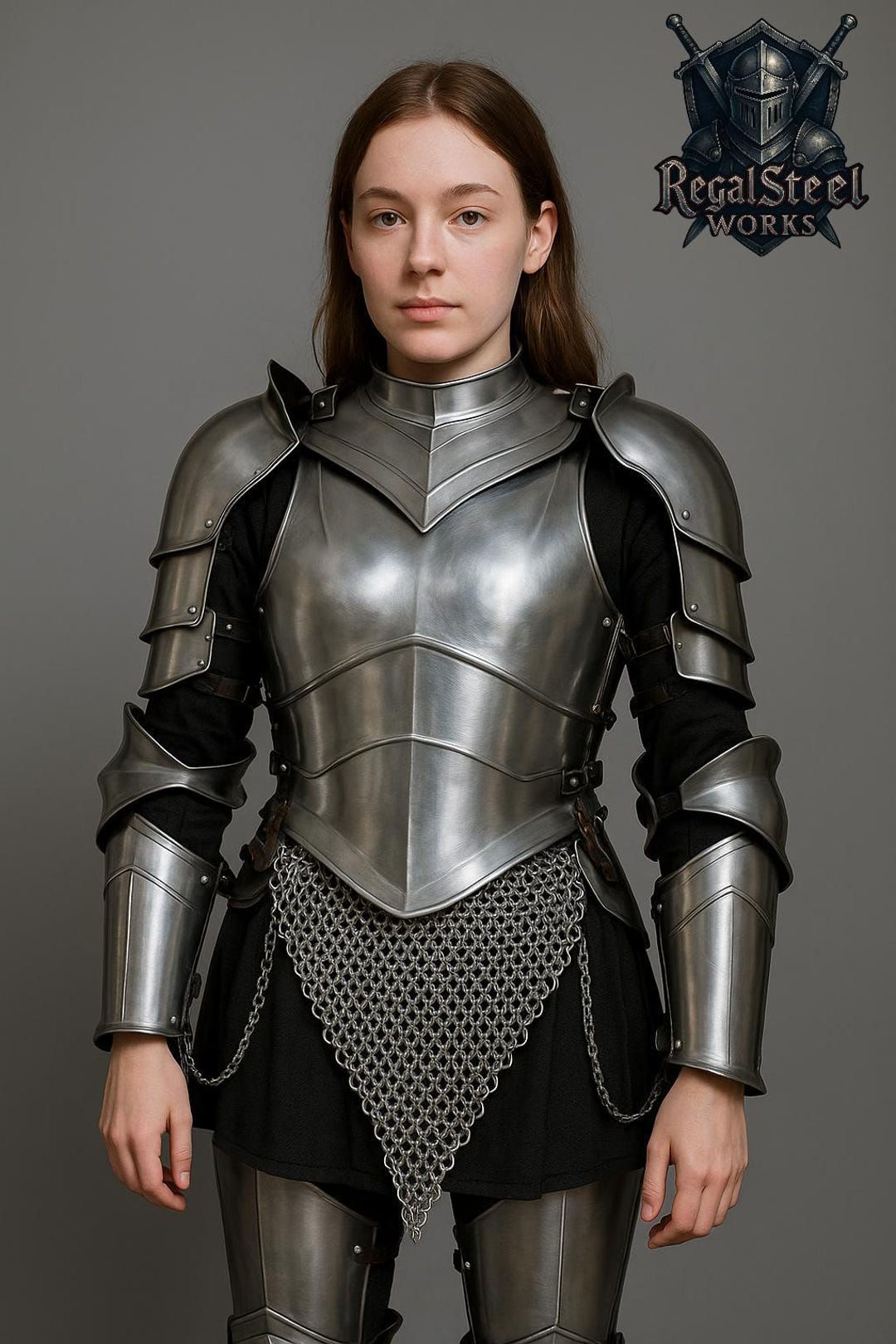 Medieval Lady Knight Polished Steel Queen of the War Half Body Armor ...