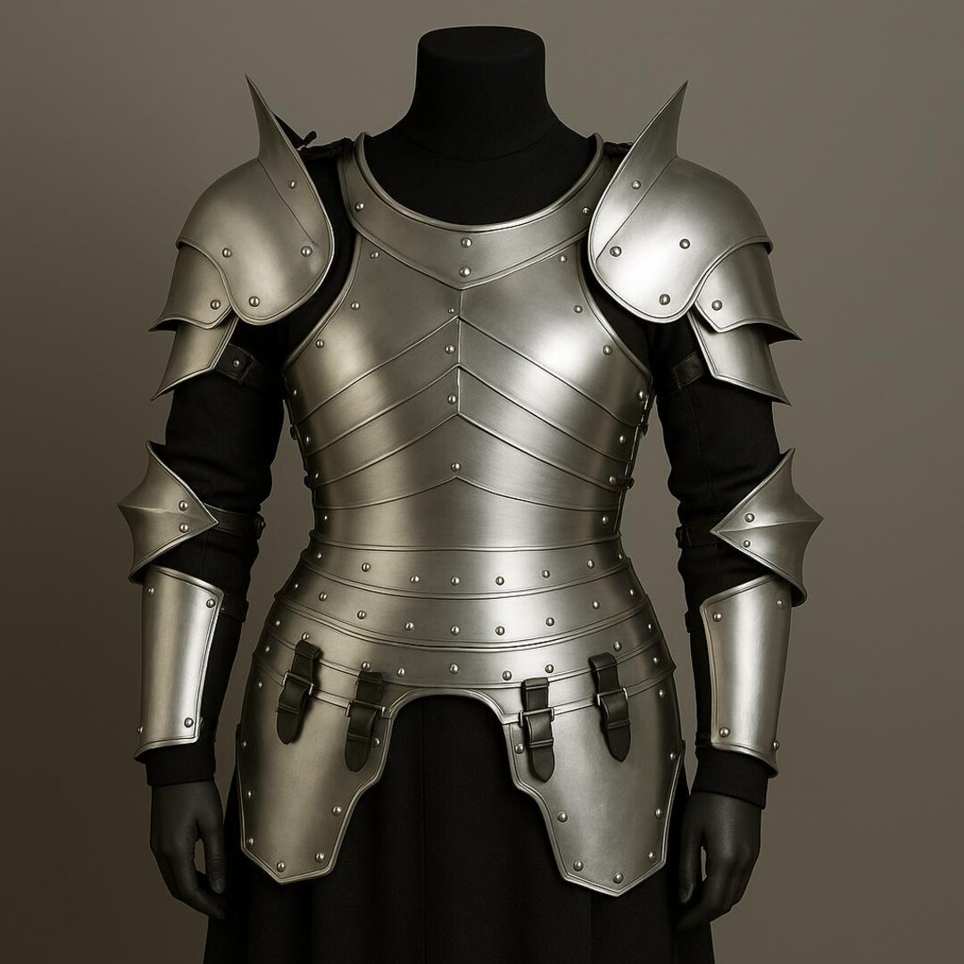 Medieval Lady Knight Polished Steel Queen of Elves Half Body Armor Suit ...