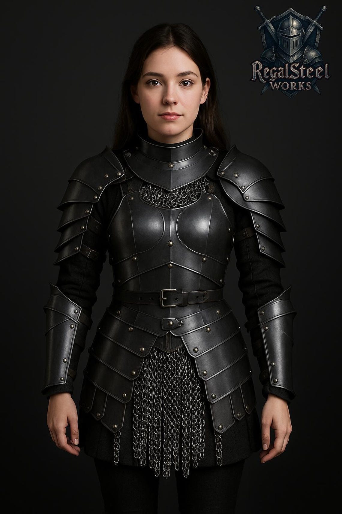 Women’s Full Black Medieval Armor Set – Gothic Knight Suit With ...
