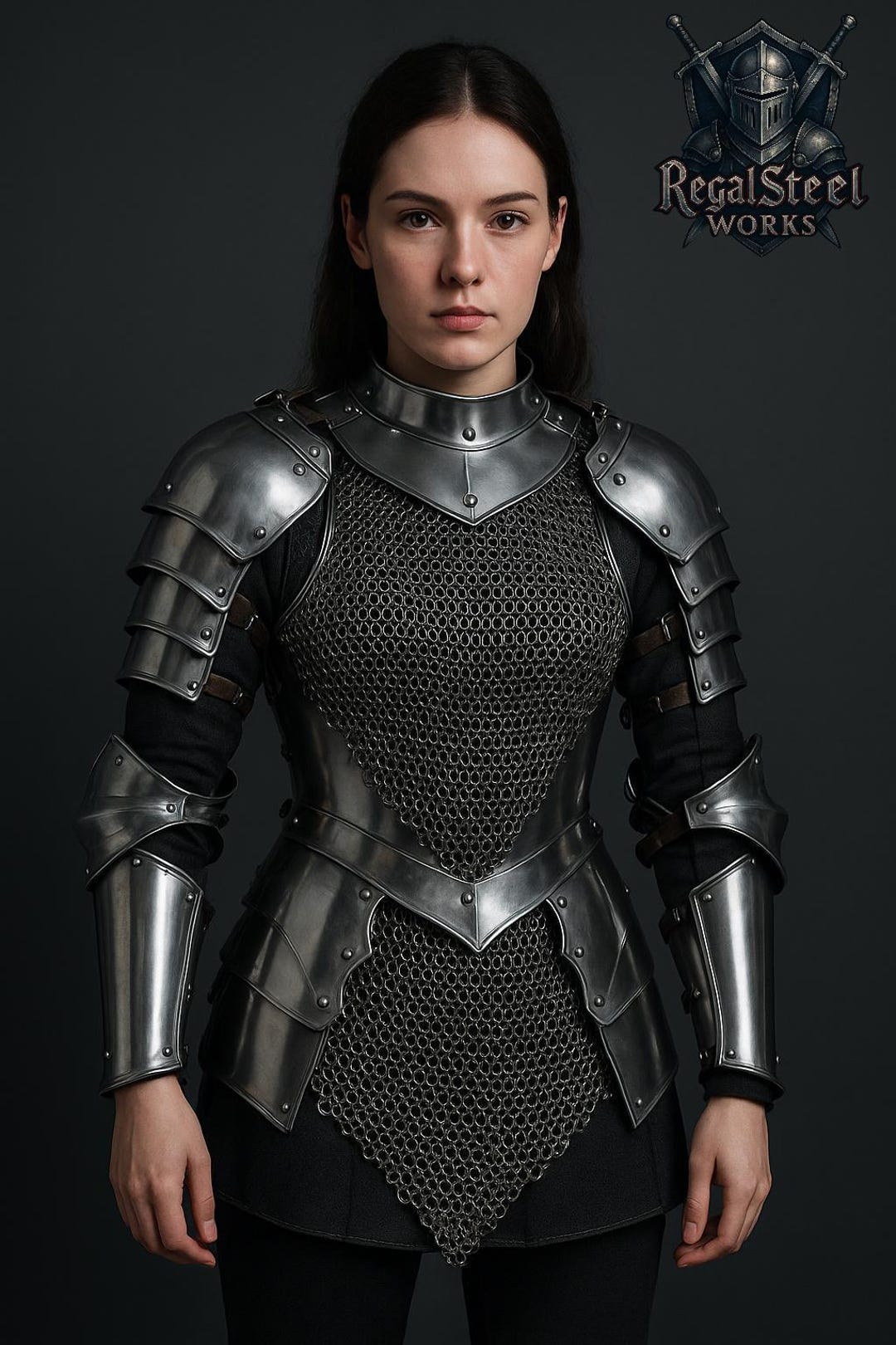 Medieval Lady Knight Queen Chainmail Half Body Armor Suit - Lady ...