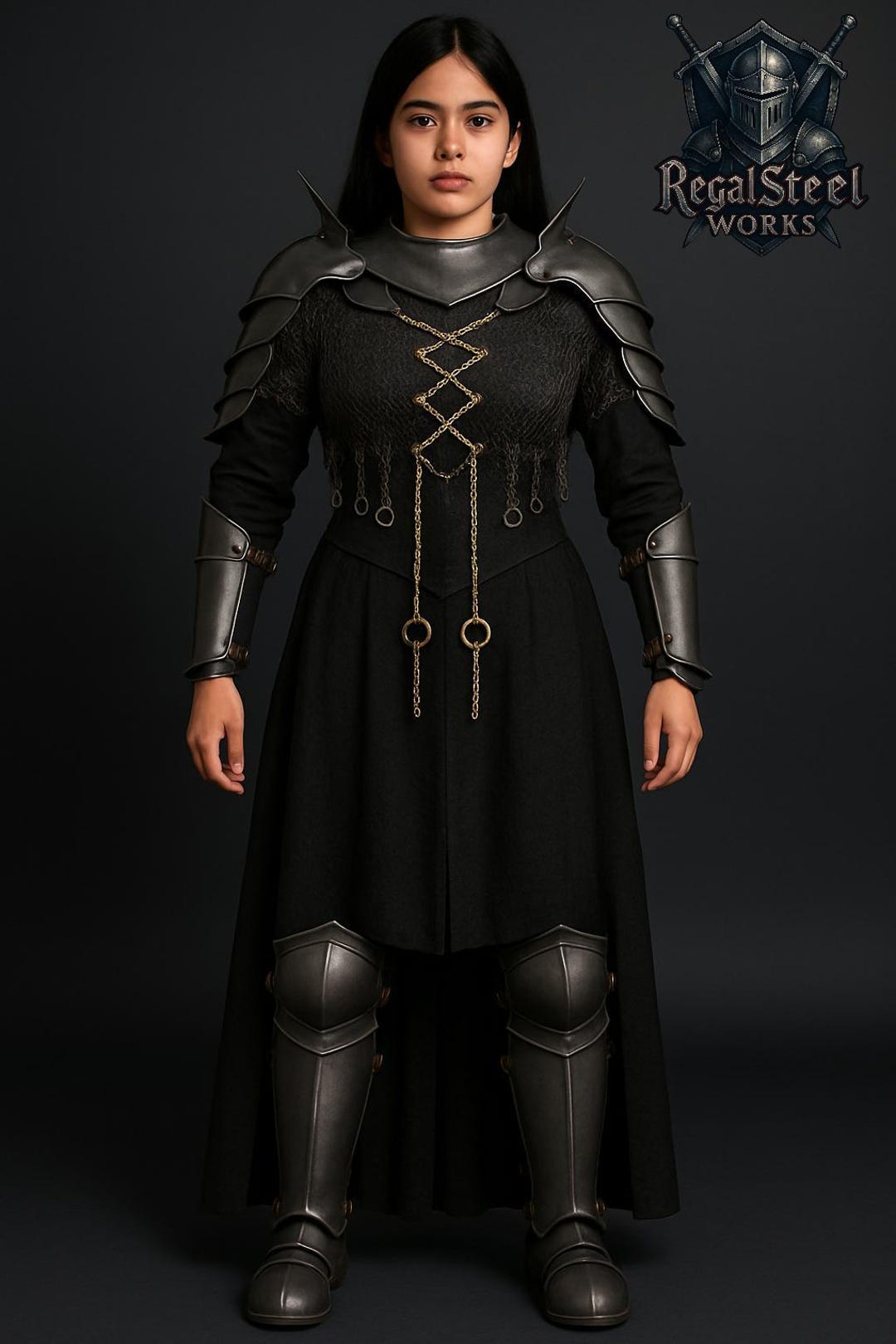 Medieval Knight Lady Brave Female Armor, Gorget Pouldron Armor W ...