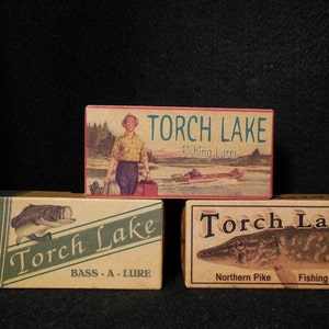 Torch Lake Michigan Nostalgic Fishing Lure Boxes for Your Lakehouse ...