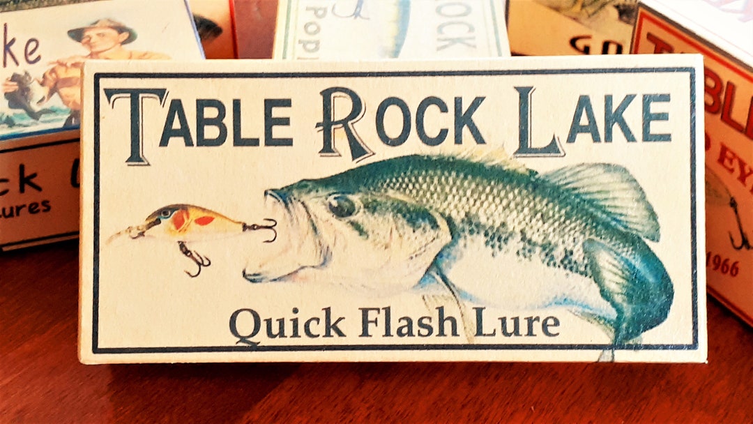 Table Rock Lake Fishing Lure Boxes for Your Lakehouse Cabin Decor - Etsy