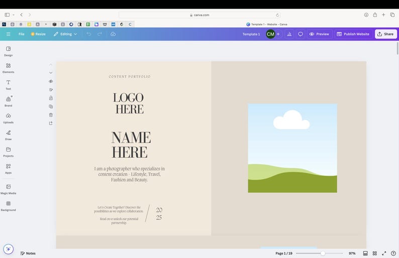 Customizable Content Creator Portfolio Template | Perfect for UGC ...