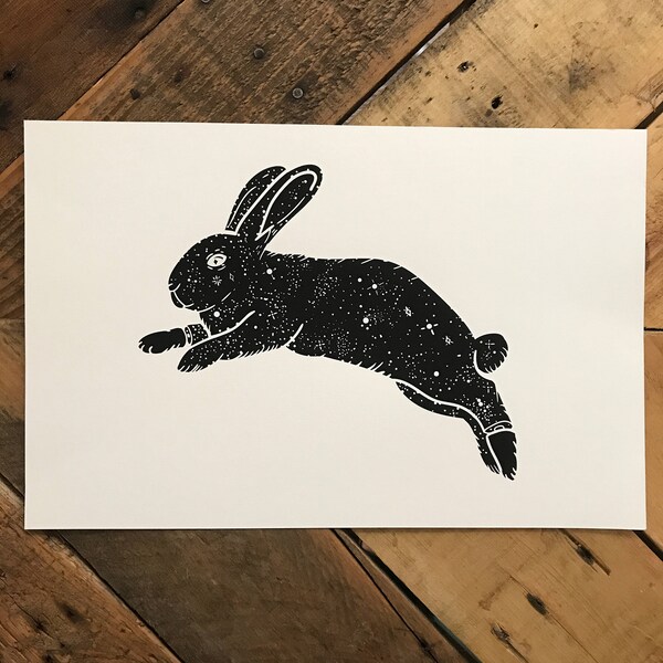 Rabbit Screen Print - Etsy
