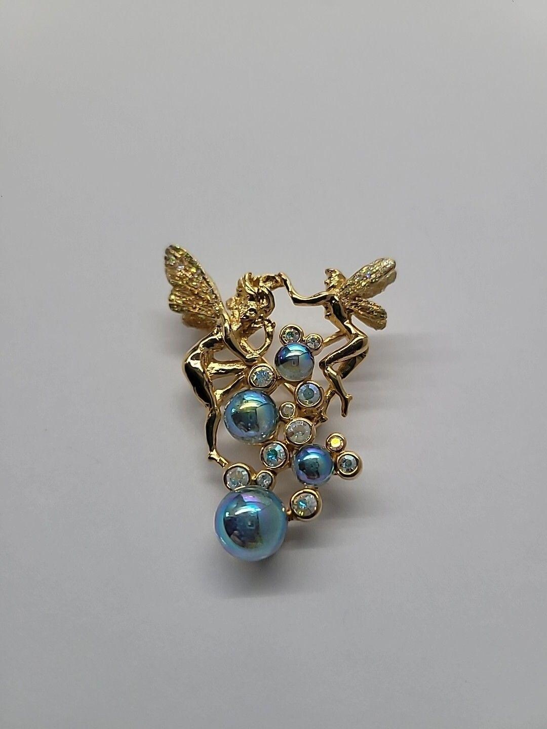 Vintage Kirks Folly Bubble Fairies Brooch Iridescent Bubble Double ...