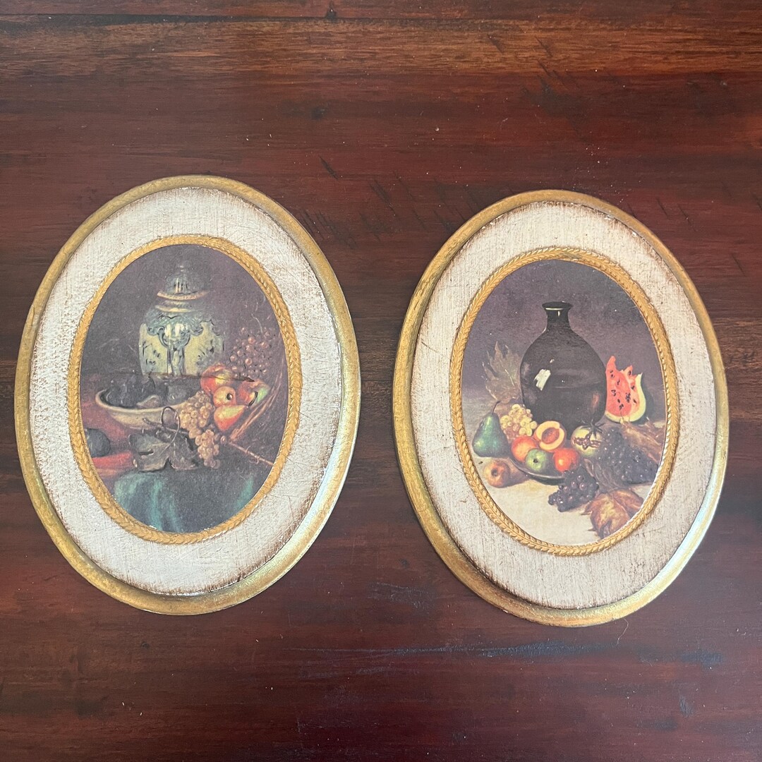 Vintage Florentine Gold Gilded Fruit Still Life Plaques, Italian ...