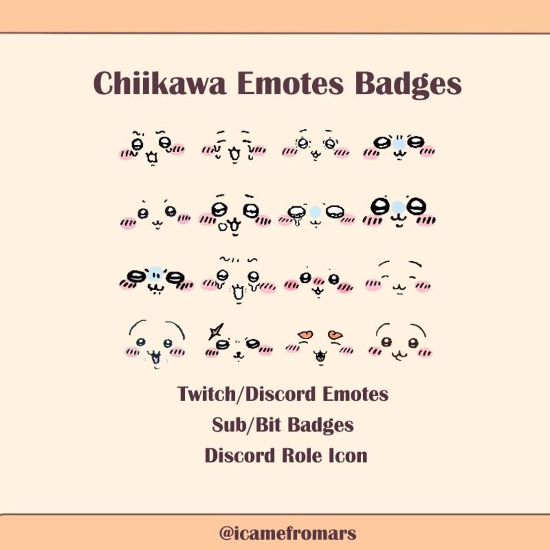 Chi Kawa Twitch Emote | Twitch Sub/bit Badges | Stream Emotes | Usagi ...