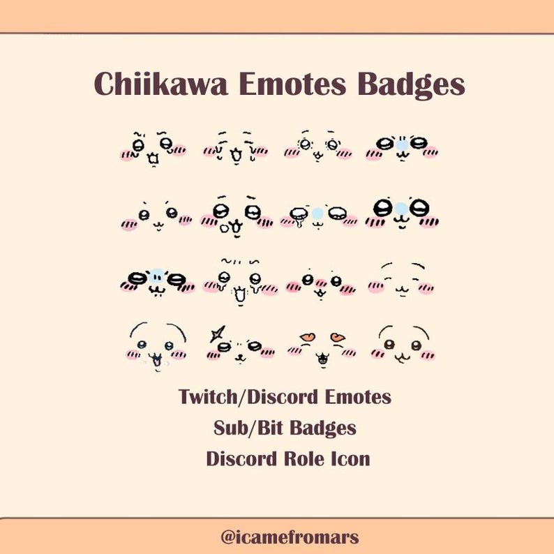 Chi Kawa Twitch Emote Twitch Sub/bit Badges Stream Emotes Usagi Discord ...
