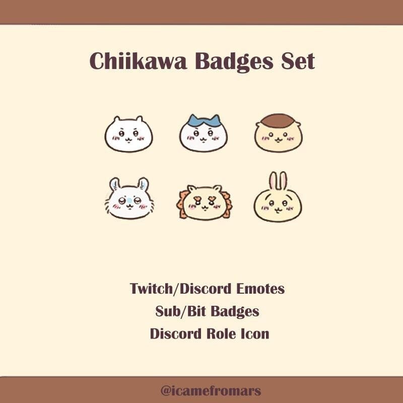 Chi Kawa Twitch Badge | Twitch Sub/bit Badges | Stream Emotes | Usagi ...