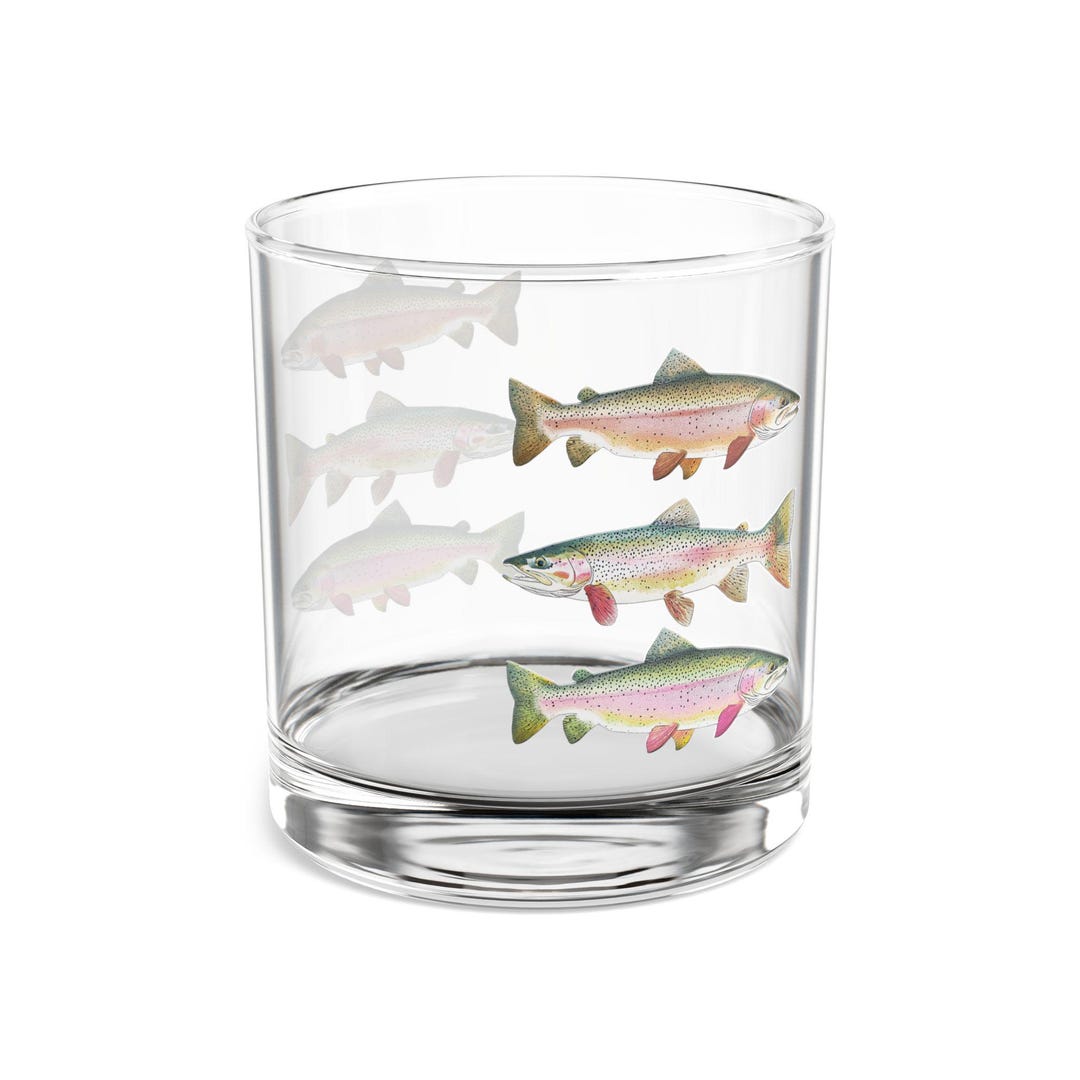 Rainbow Trout Whiskey Glass: Fishing Gift for Anglers - Etsy