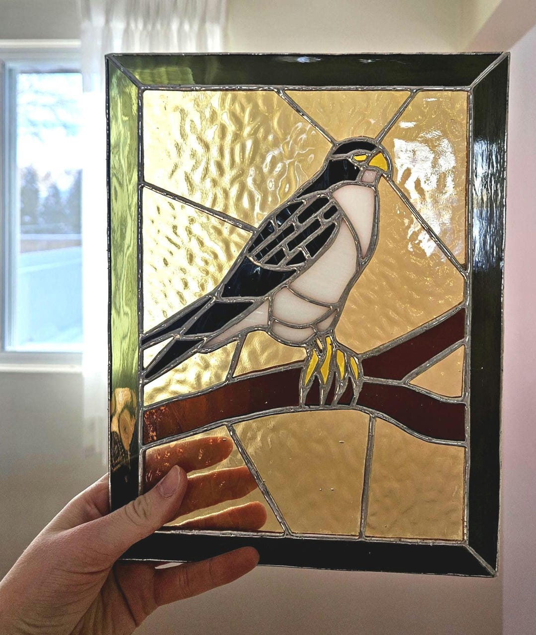 Peregrine Falcon Stained Glass Pattern - DIGITAL DOWNLOAD - Etsy