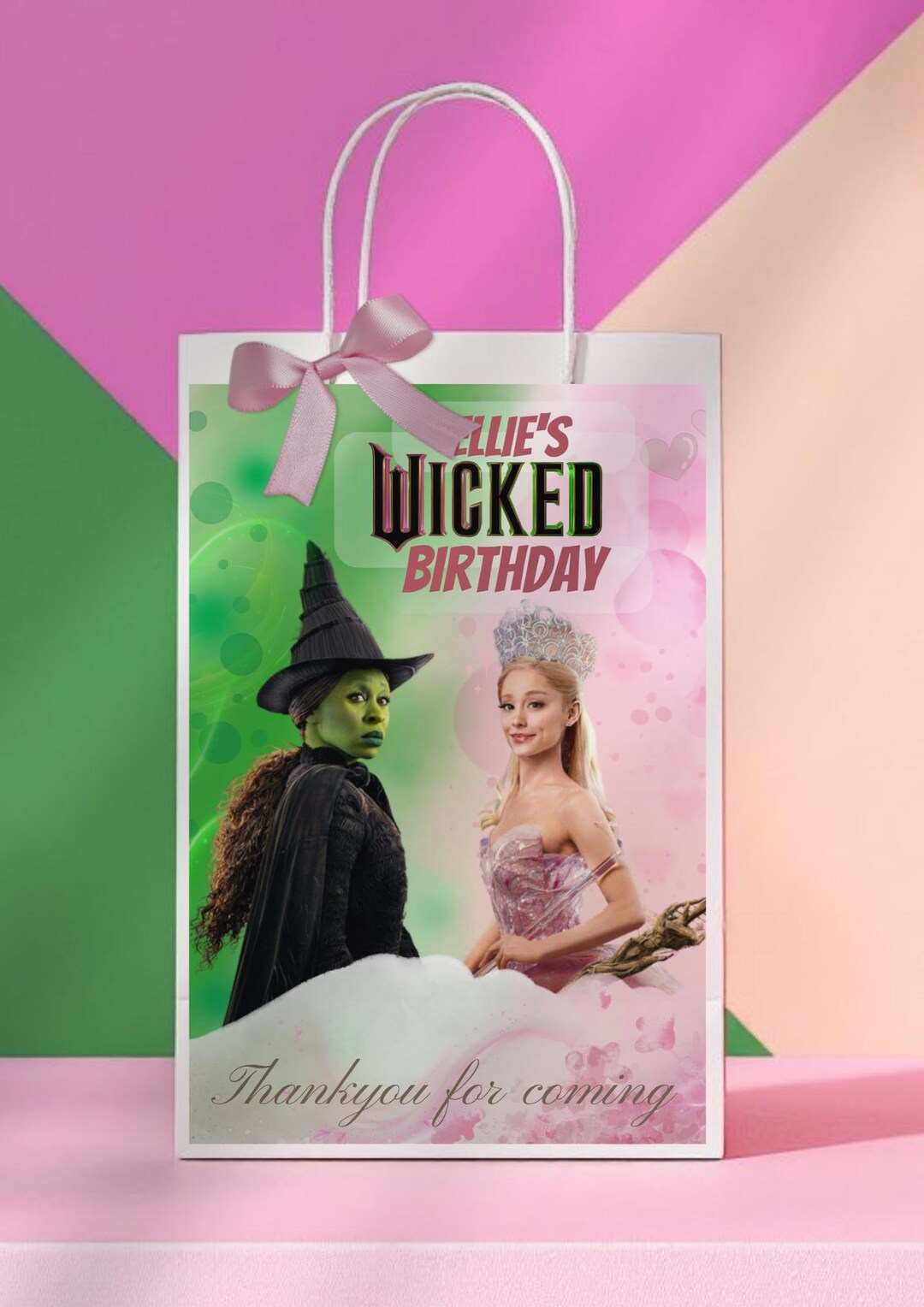 Personalised Unofficial Wicked Party Bags – Elphaba & Glinda, Custom ...
