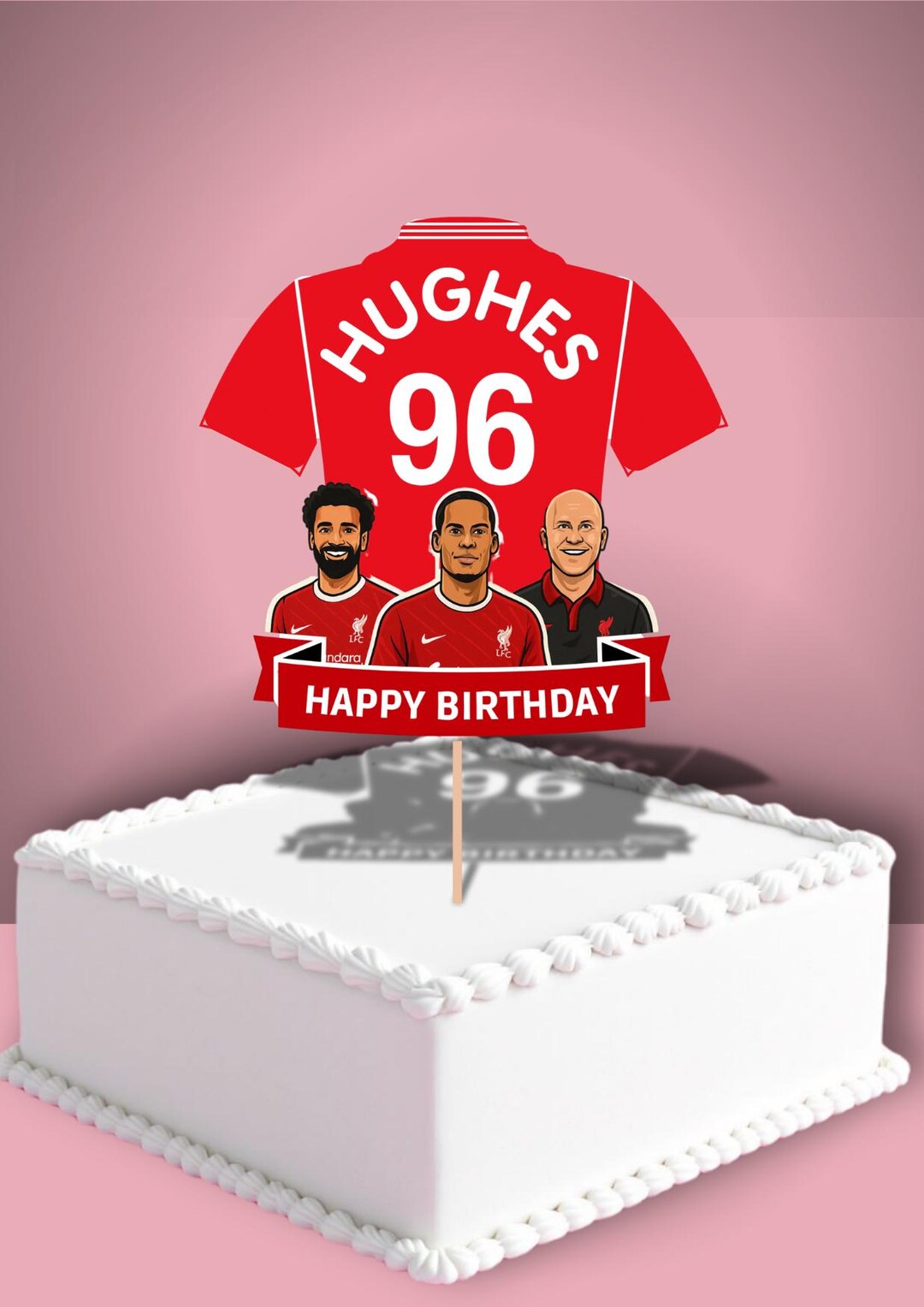 Personalised Liverpool Cake Topper – Football Shirt, Custom Name & Age ...