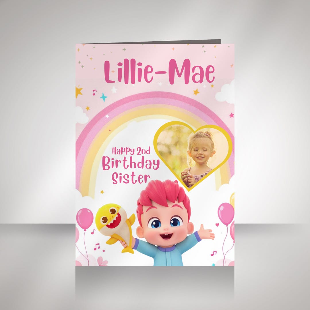 Personalised Bebe Finn Birthday Card – Rainbow Theme With Custom Name ...