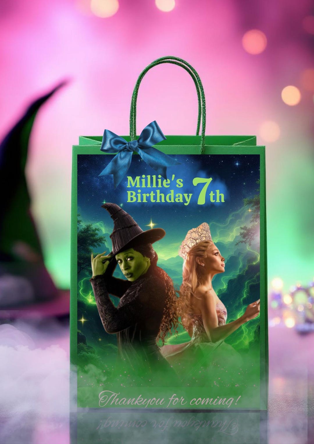 Personalised Wicked Party Bags – Custom Name & Age, Elphaba and Glinda ...