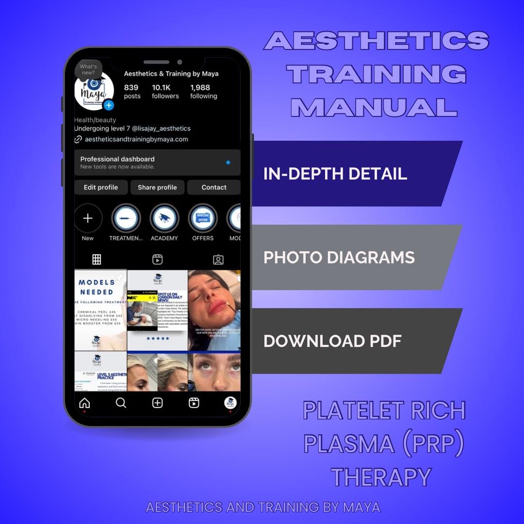 Platelet Rich Plasma (PRP) Therapy Training Manual - Etsy