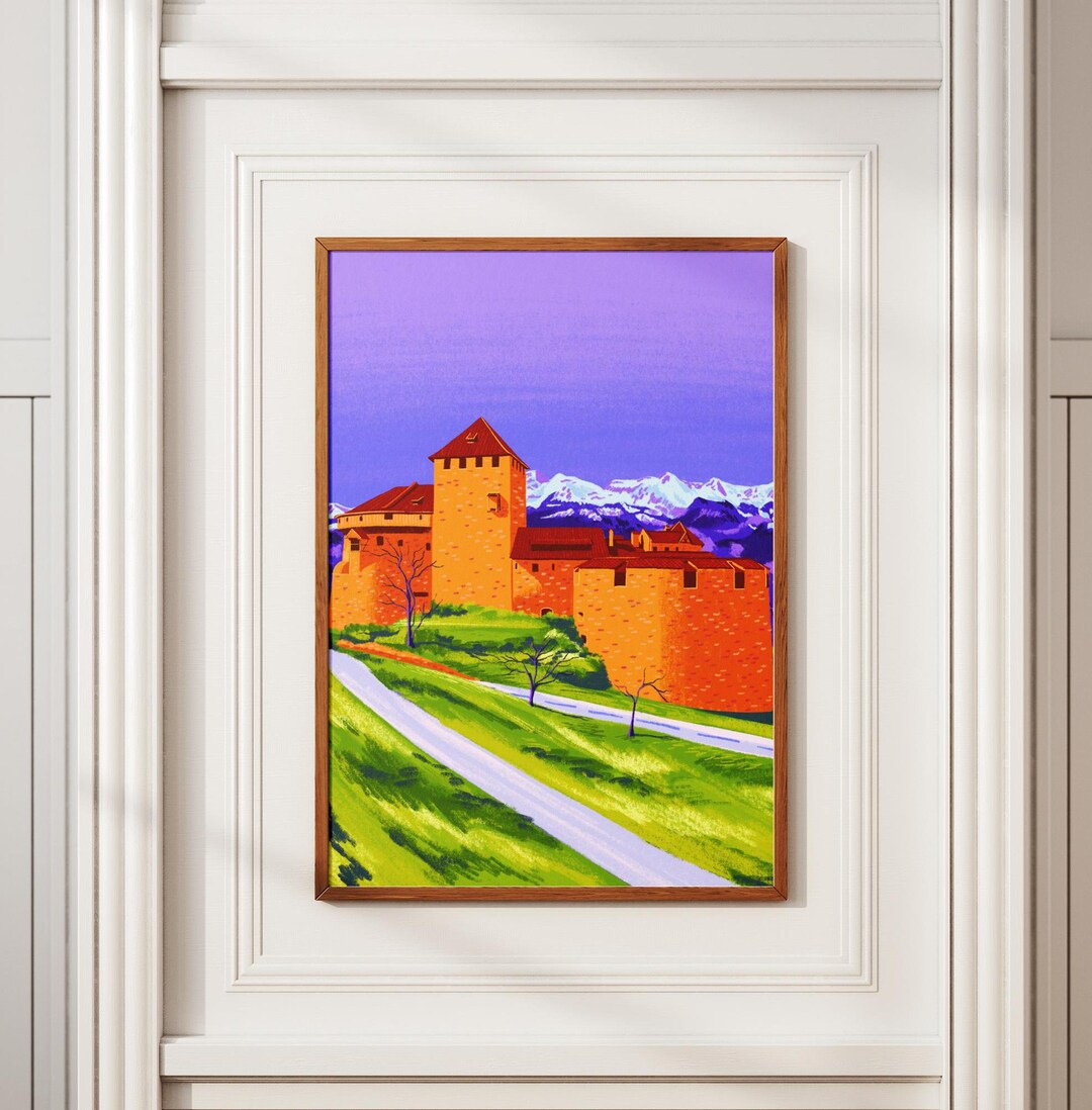Liechtenstein Castle Digital Wall Art, Vaduz Castle Print, European ...