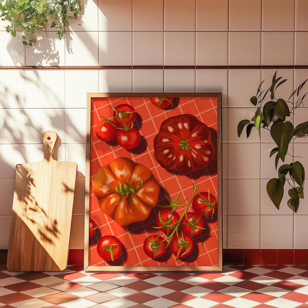 Tomato Digital Wall Art, Kitchen Print, Food Art, Mediterranean Print ...