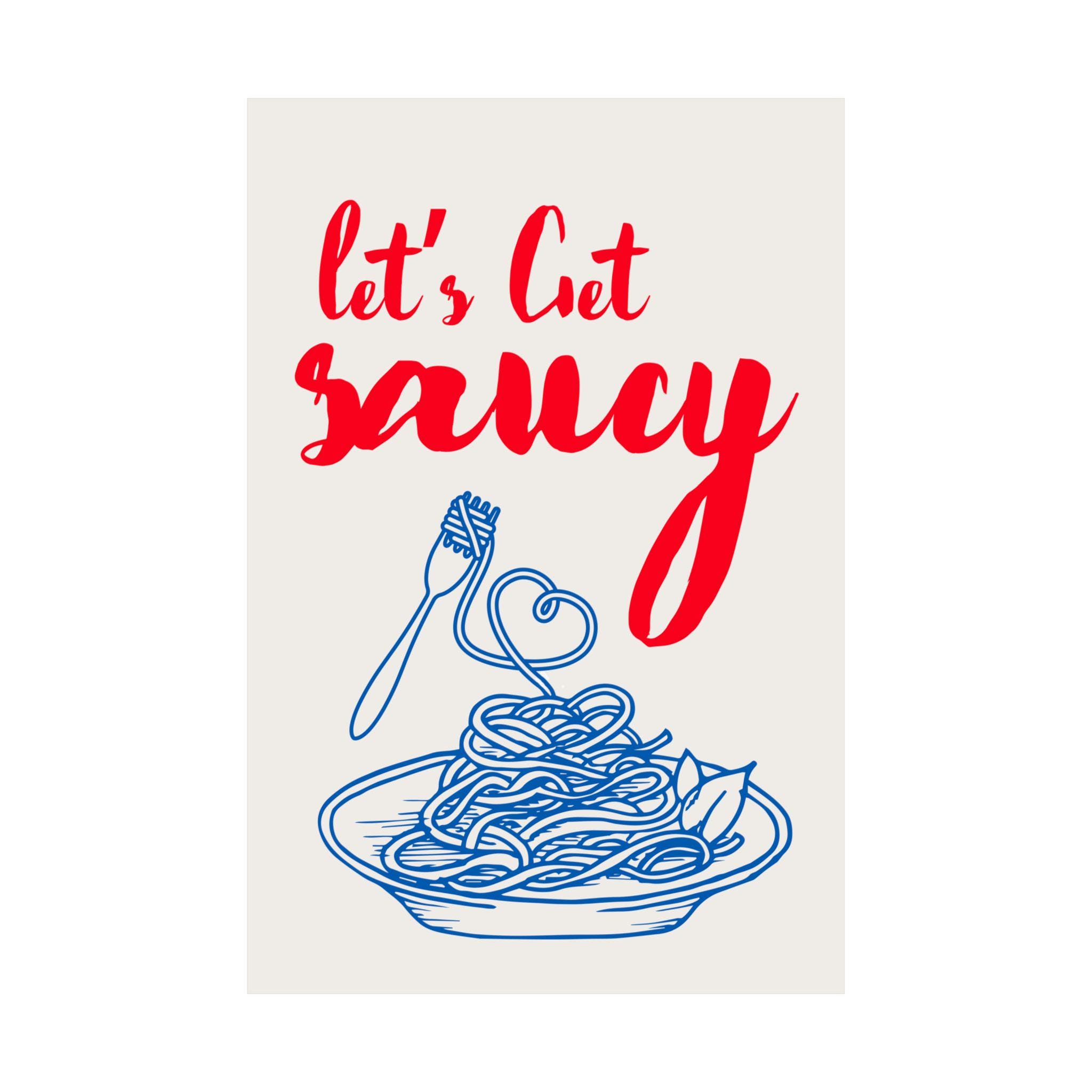 PRINTABLE ART Let's Get Saucy Print - Retro Food Print, Food Pop Art ...