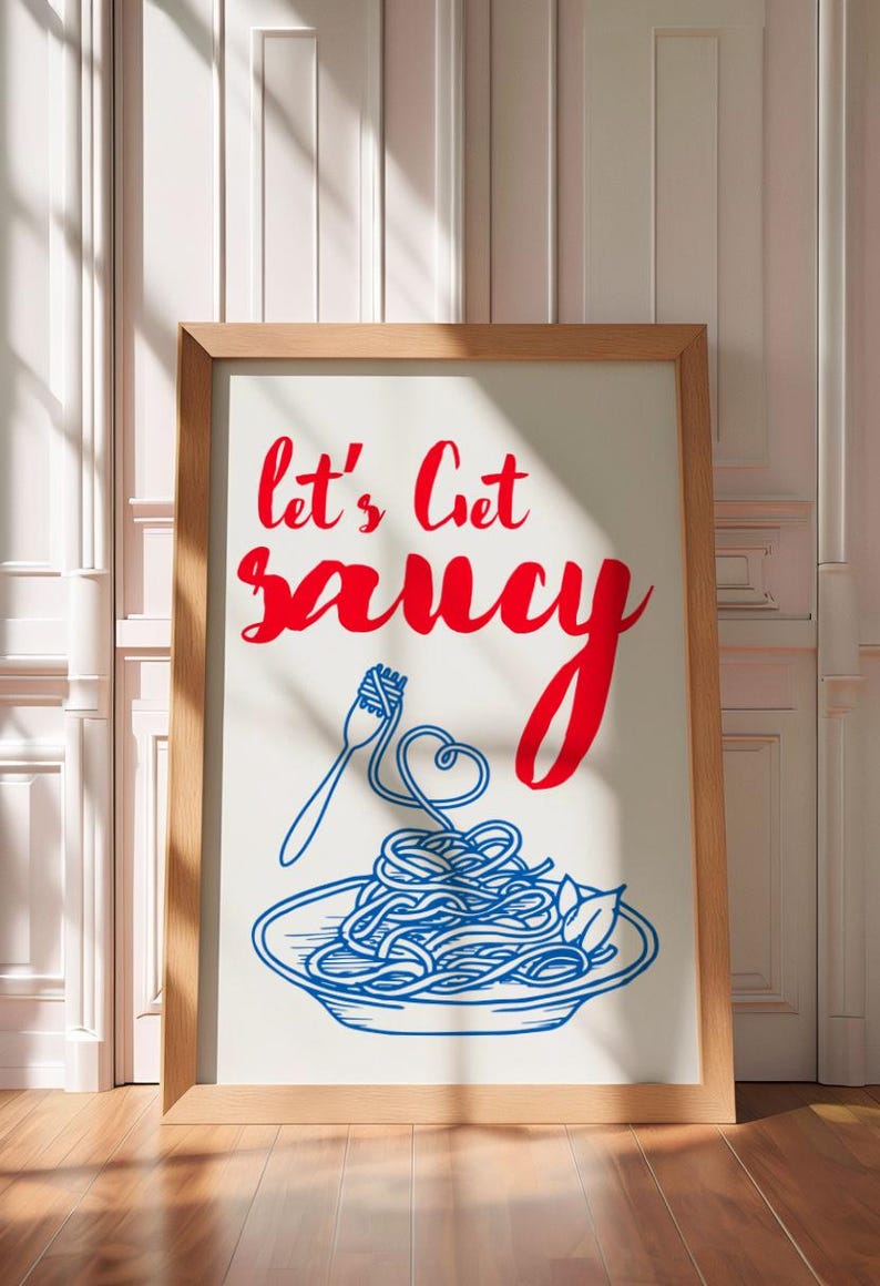 PRINTABLE ART Let's Get Saucy Print - Retro Food Print, Food Pop Art ...