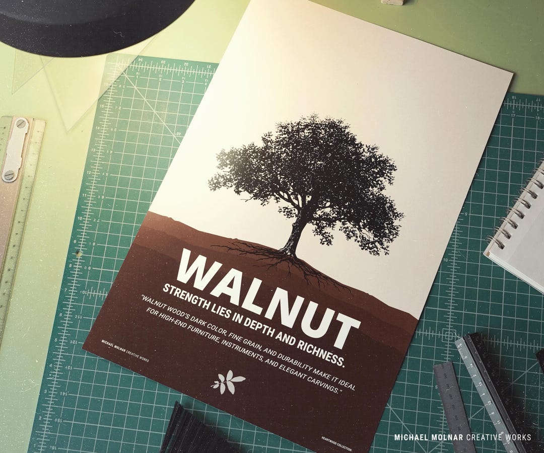 Walnut Tree – Minimalist Printable Digital Artwork for Artists ...