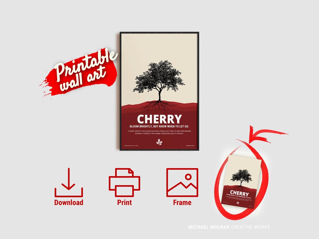 Printable Wall Art – “cherry Tree” Digital Download for Creative ...