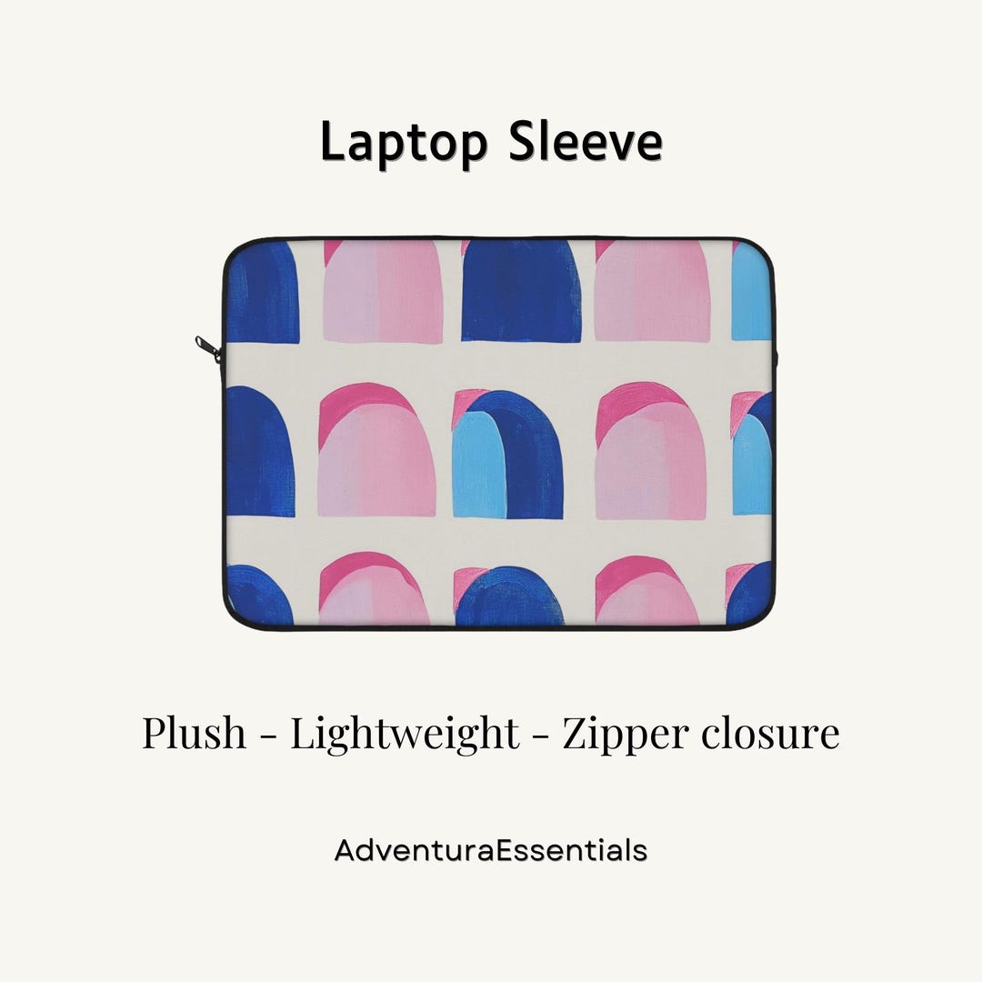 Laptop Sleeve Modern Colorful Arch Design | Vibrant Tech Case | Fleece ...