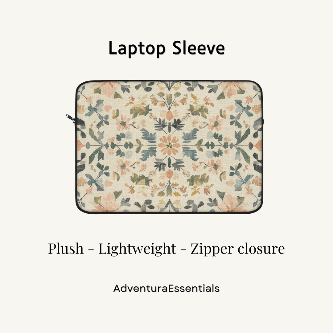 Laptop Sleeve Vintage Floral Pattern | Boho Laptop Case | Artistic ...
