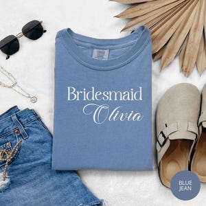 Custom Dusty Blue Bachelorette Bridesmaide Party Shirt, Comfort Colors ...