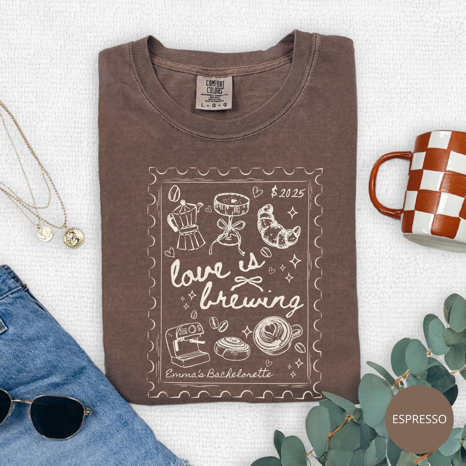 Love is Brewing Bachelorette Shirts, Custom Comfort Colors Espresso ...