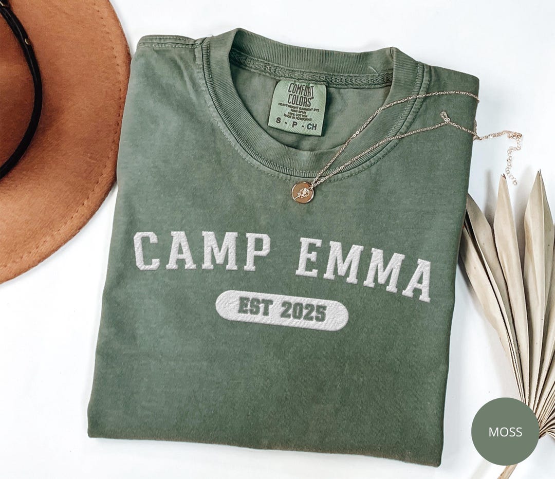 Embroidered Custom Camp Shirt, Personalized Comfort Colors Camping Tee ...