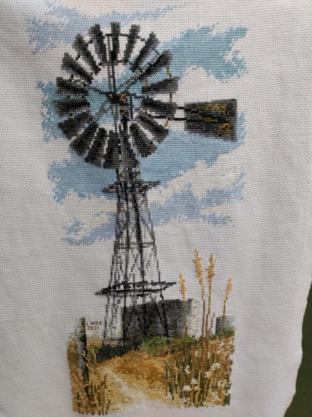 Counted Cross Stitch of Windmill - Etsy