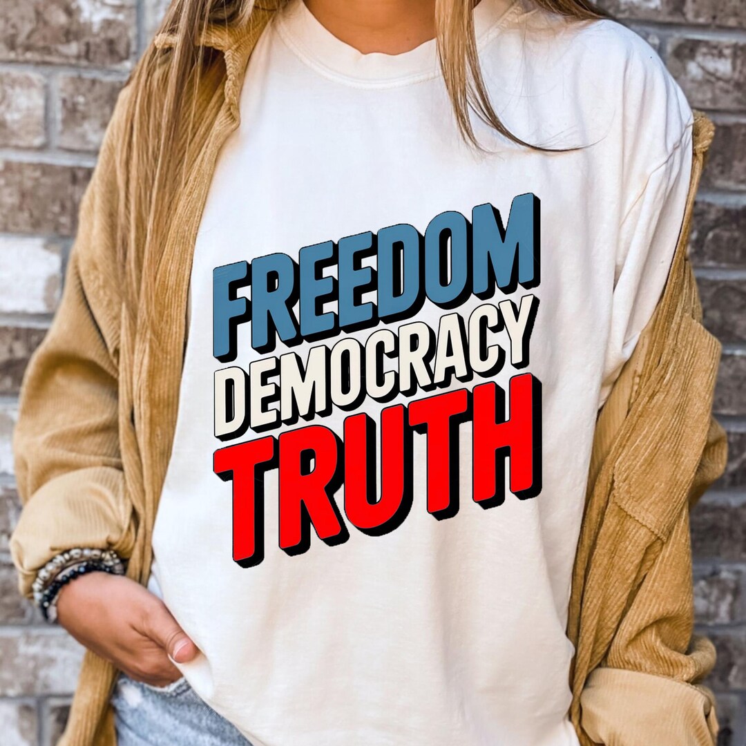 Freedom Democracy Truth PNG, Patriotic Anti-trump Floral Design, FDT ...