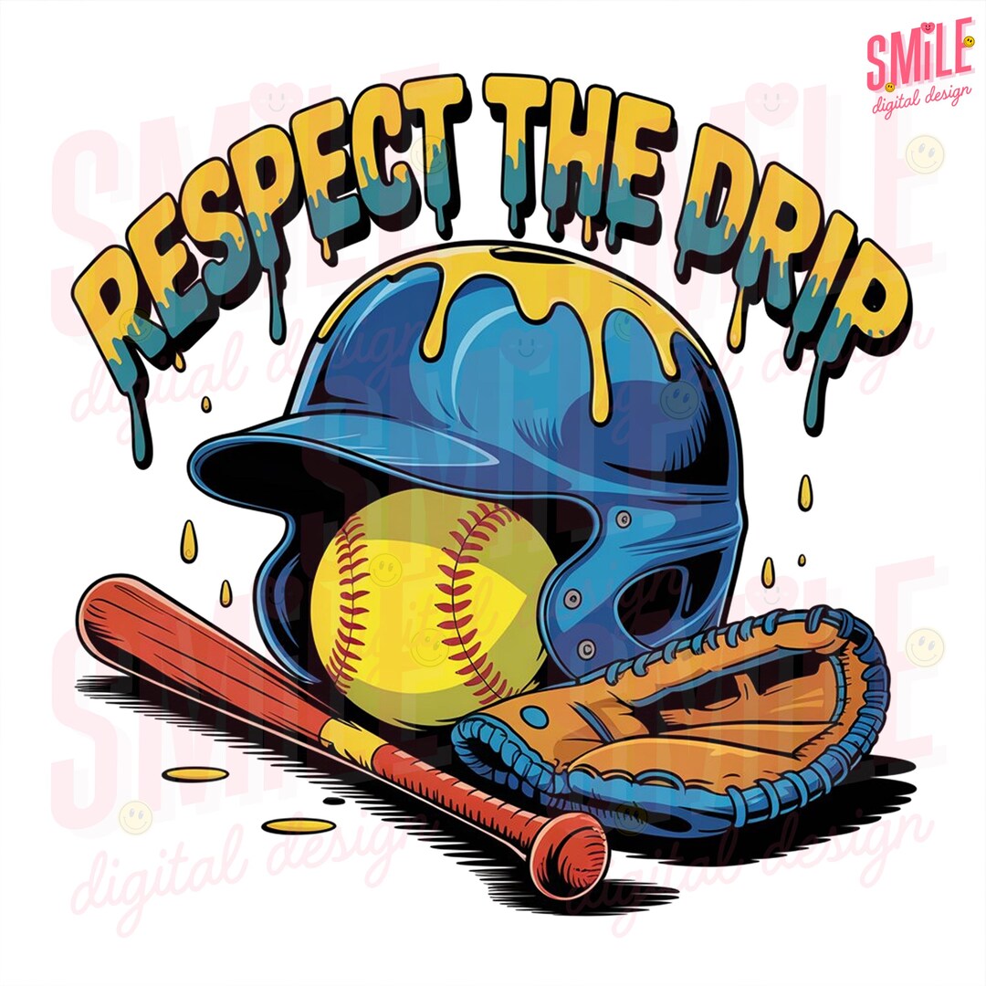 Baseball Ice Cream Drip PNG, Youth Sports Drip Clipart, Respect the ...