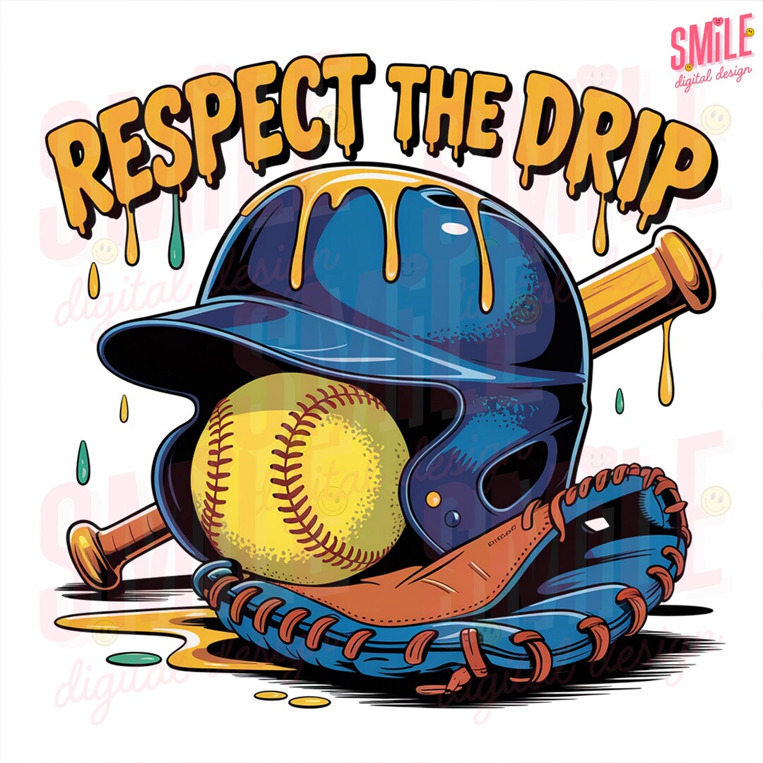 Sporty Baseball Ice Cream Drip PNG, Youth Respect the Drip, Sprinkle ...